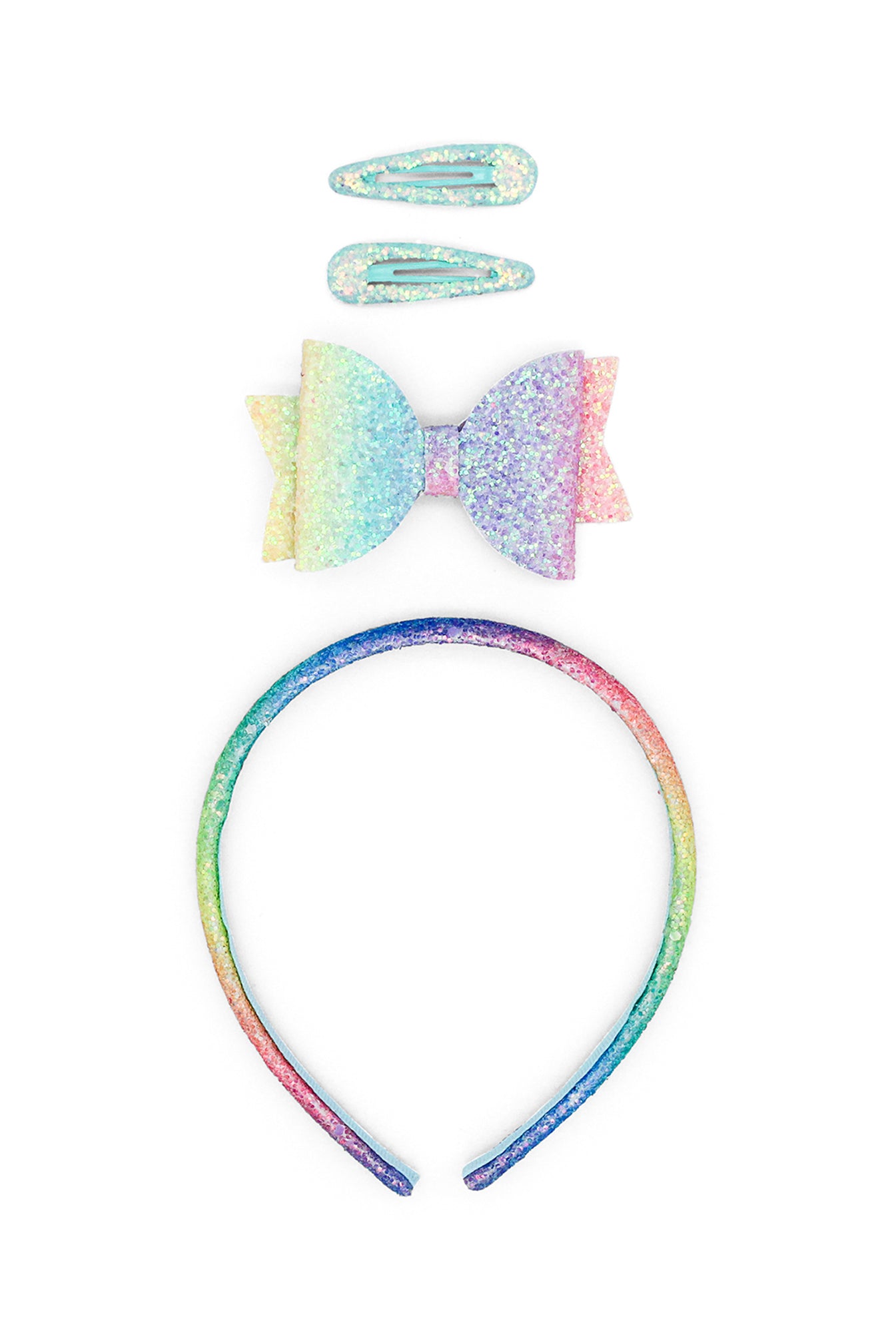 The Morgan & Taylor Mini Rainbow Magic Kids Headband Set in Blue ...